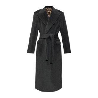 Dolce & Gabbana Langer Mantel mit G&uuml;rtel - - Coats - Damen - Grau - XS