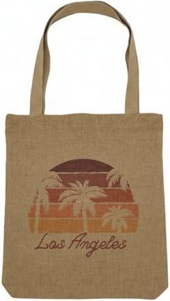 Fabulous Sac Shopping Tote Bag Aspect Lin - Los Angeles Soleil Etats Unis Plage Hollywood Malibu - Sac de Courses Toile Epaisse 360g Beige Naturel Cabas Port&eacute; 