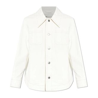 Ami Homme, Vestes, Blanc, Taille: XL Veste Boutonn&eacute;e de Travail en Coton