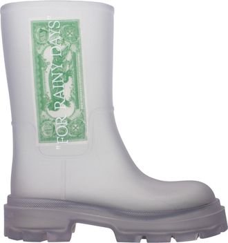 Off-white Blanc cass&eacute; pour hommess Bottes en PVC transparent