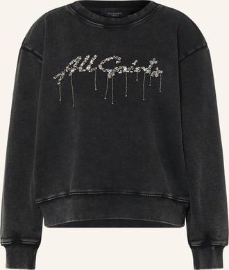 AllSaints Allsaints Sweatshirt Pippa Mit Schmucksteinen Und Pailletten schwarz