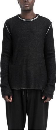 Andrea Ya'aqov Homme, Pulls, Noir, Taille: XL Pull en Tricot Ras du Cou
