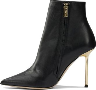 Ninalilou Femme, Chaussures, Noir, Taille: 38 1/2 EU Bottines &agrave; talons aiguilles et bout pointu avec talon m&eacute;tallique