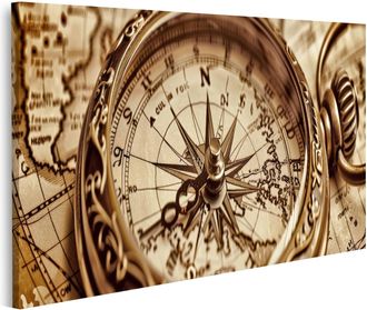 Islandburner Bild auf Leinwand Steampunk Taschenuhr Kompass mit gravierte Digital Karte und komplexen Details Bilder Wandbilder Poster