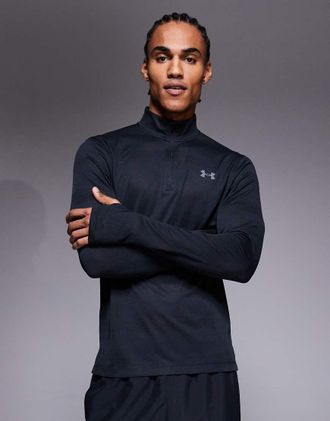 Under Armour Velociti - T-shirt &agrave; col zipp&eacute; - Noir