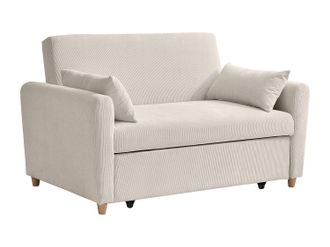 Vente-Unique Sofa 2-Sitzer mit Schlaffunktion - Cord - Beige - AYLA