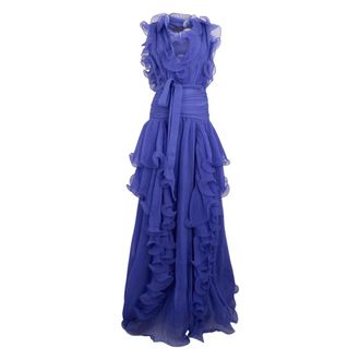 Alberta Ferretti Langes elegantes blaues Kleid f&uuml;r besondere Anl&auml;sse - - Dresses - Damen - Blau - M