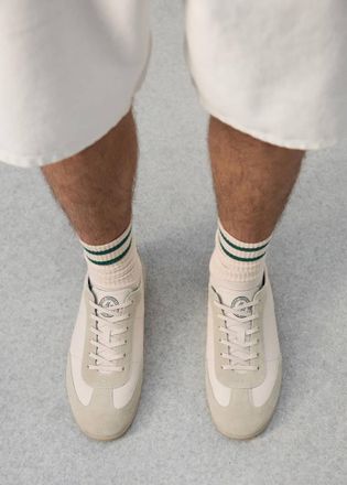 Mango Tennis combin&eacute;es cuir &eacute;cru - Homme - 40 - MANGO MAN