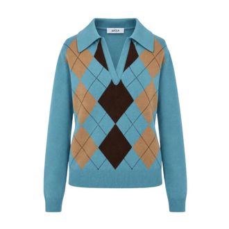 Jucca V-Ausschnitt Strickware - - Knitwear - Damen - Blau - S