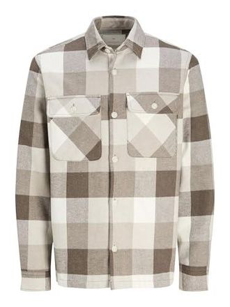 Jack & Jones Jprraymond Melange Check Ls Overshirt Sn Chemise &agrave; Manches Longues, Noyer/Coupe : Confortable, S Hommes