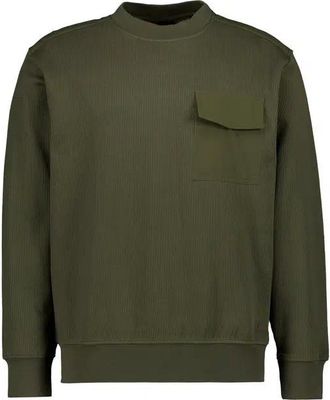 Boss Orange by Hugo Boss BOSS Orange Herren Pullover gr&uuml;n Baumwolle unifarben