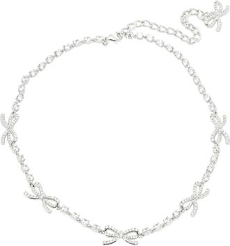 Self Portrait Femme, Accessoires, Gris, Taille: ONE Size Collier Cristal