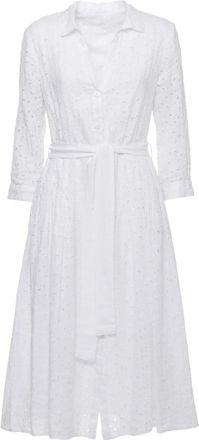 120% Lino Femme, Robes, Blanc, Taille: 36 FR Robe Chemise