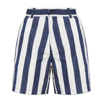 Versace Homme, Shorts, Bleu, Taille: W32 Striped Cotton Denim Shorts