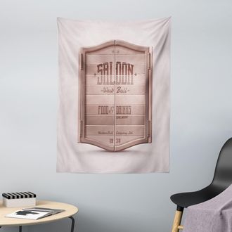 Abakuhaus Western Wandteppich, Antique Saloon-T&uuml;r aus Weiches Mikrofaser Stoff Waschbar ohne Verblassen Digitaldruck, 110 x 150 cm,Warm Taupe Brown