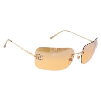 Chanel Pre-owned Metal Sonnenbrillen - - Pre-owned - Damen - Gelb - ONE SIZE