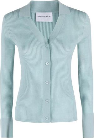 Isabelle Blanche Femme, Pulls, Bleu, Taille: 40 FR Polo en fil de renard