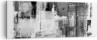 Arttor Bilder auf Leinwand Abstraktion Stück Schwarz Und Weiß Leinwandbild 140x50cm Wandbilder Dekoration Wohnzimmer Schlafzimmer Groß XXL Wanddeko Bild Wand