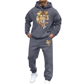 Generic Homme Loisir Jogging Surv&ecirc;tement,Hiver Chaud &Eacute;pais 2 Pi&egrave;ces Polaire Zipper Veste en Sweat &agrave; Capuche +Pantalons Ensemble Hoodies Sweat-Shirt &agrave; Capuche 