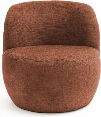 DRAWER Fauteuil rond en tissu chenille - Terracotta - Mo