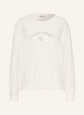 Liu Jo Liu Jo Pullover Mit Schmucksteinen Und Pailletten weiss