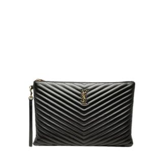 Saint Laurent Pre-owned Vintage Quilted Leather Clutch - - Pre-owned - Damen - Schwarzk - ONE SIZE