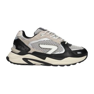 HUB Beige Mesh Sneakers mit Wildleder - - Shoes - Damen - Mehrfarbig - 43 EU