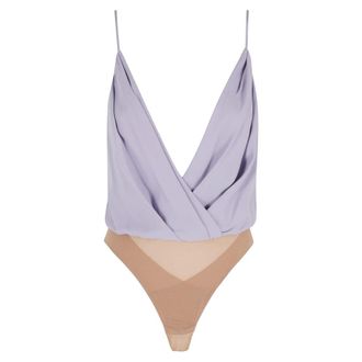 Elisabetta Franchi Femme, Tops, Violet, Taille: 40 FR Viscose Georgette Bodysuit