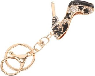 Frcolor Porte-cl&eacute;s Talons Hauts Strass&eacute; Noir Breloque Sac &agrave; Main &Eacute;l&eacute;gante et Porte-cl&eacute;s Voiture Pendentif D&eacute;coratif L&eacute;ger et R&eacute;sistant pour Femmes