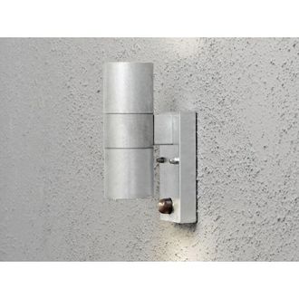 Konstsmide Up-Down Außenwandleuchte modena mit Bewegungsmelder, Höhe 20cm, Silber