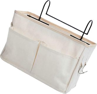 Lurrose Praktische Weiße Wandhängende Aufbewahrungstasche Türhaken Einhängbar für Schlafzimmer Wohnzimmer Küchenregal Organizer zur Haushaltsorganisation