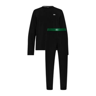 Lacoste Ensemble Pyjama Logo Deux Pi&egrave;ces - Homme - V&ecirc;tements de nuit et de d&eacute;tente - Noir - Taille: S