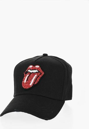 Dsquared2 Solid-Color Baseball Cap ROLLING STONES with Beaded Detail size One Si