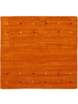 Carpetfine Tapis de Laine Gabbeh Uni carr&eacute; Orange 150x150 cm | Tapis Moderne pour Le Salon et la Chambre &agrave; Coucher