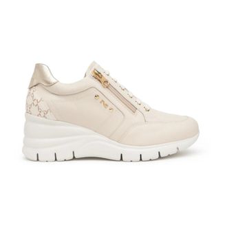 Nero Giardini Femme, Chaussures, Beige, Taille: 38 EU Baskets en Cuir et Tissu Technique