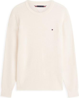 Tommy Hilfiger Leichter Pullover aus Baumwolle mit kleiner Flag-Stickerei in