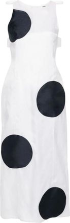 Vivetta Vivetta, Femme, Robes, Blanc, Taille: 38 FR Robe Midi avec Maxi Noeuds