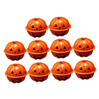 Cabilock 10Pcs Halloween K&uuml;rbis Bell Locket Mini Bells Weihnachtsbaumverzierung Der Deckeldekorationen Kleine Glocken Schmuckmetallk&uuml;rbis Anh&auml;nger Halloween Me