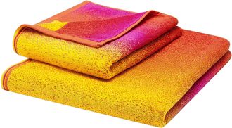 Grace Grand Spa Grace Handtuch, ausbleichsicher, 100% Baumwolle, Handtuch Vital Neon in farbenfrohem Design Rot/Pink/Gelb