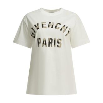 Givenchy Paris Besticktes Baumwoll-T-Shirt - - Tops - Damen - Wei&szlig; - XS