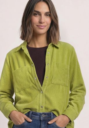 Street One Langarmbluse STREET ONE, Damen, Gr. 34, gr&uuml;n (apple lime), Web, 100% Baumwolle, unifarben, normal normal, V-Ausschnitt, abgesteppt, Blusen, aus reiner