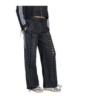adidas Femme, Jeans, Noir, Taille: 38 FR Denim Firebird Lacing Pants