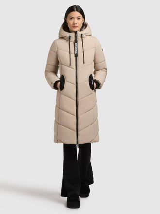 Khujo Steppmantel KHUJO ARIBAY6 LIGHT, Damen, Gr. XXL, beige (macaroon beige), 100% Polyester, unifarben, eingesetzt Rippstrickb&uuml;ndchen mit Windstopper, M&auml;n