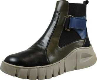 Gemini Damen Stiefelette Chelsea Boot mit Plateau und Keilabsatz 033313-02, Gr&ouml;&szlig;e:40 EU, Farbe:Schwarz