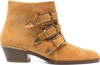 Chlo&eacute; 50mm Buckled Studded Boots