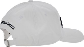 Dsquared2 BCM0996 Logo-Embroidered Cotton Baseball Cap - White