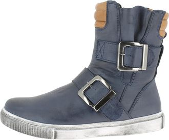 Andrea Conti Damen Stiefelette Leder rockiger Biker Boot 0346833, Gr&ouml;&szlig;e:39 EU, Farbe:Blau