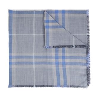 Burberry unisex, Accessoires, Bleu, Taille: ONE Size &Eacute;charpe &agrave; bords bruts