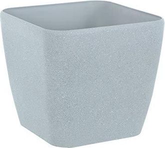 Azuma Quadratischer Blumentopf mit Sandstein-Effekt, Kunststoff, f&uuml;r Garten, Haus, Garten, Pflanzgef&auml;&szlig;, Grau, 40 cm