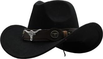 Generic Chapeaux occidentaux pour femmes, chapeau de cowboy tendance pour lhiver, lext&eacute;rieur, cowboy, casquettes de baseball &agrave; paillettes pour adultes, Noir, 